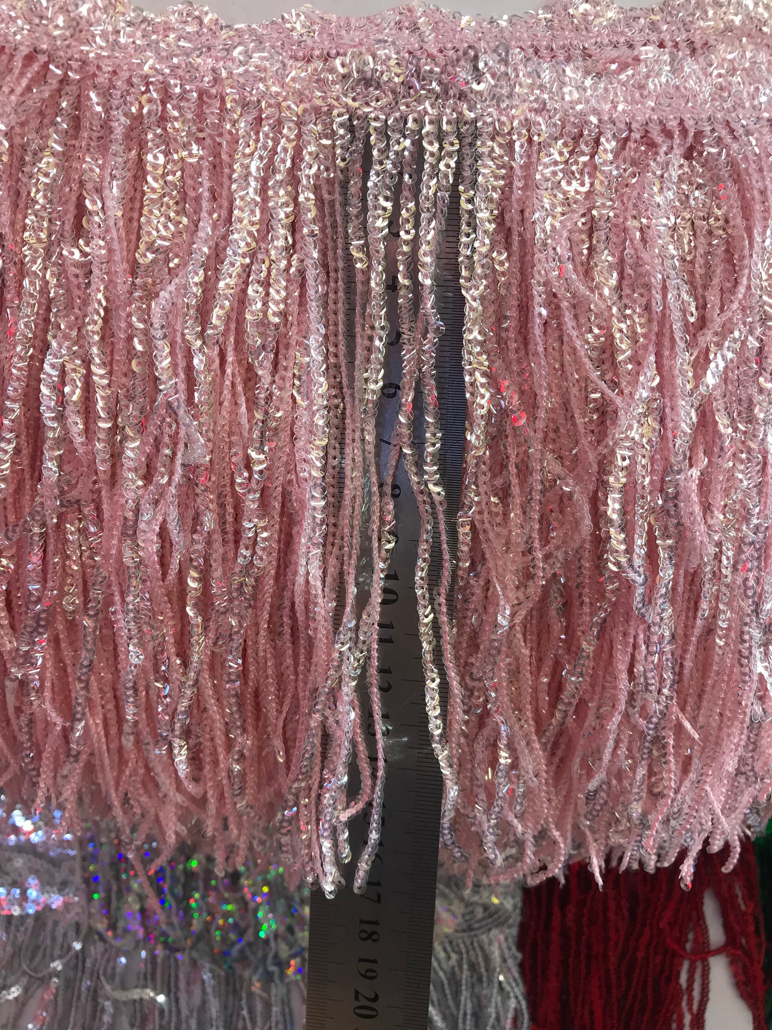 New Arrival Pink Shining Sequins Fringe Trim for Dress , 3d Lace Trim ...