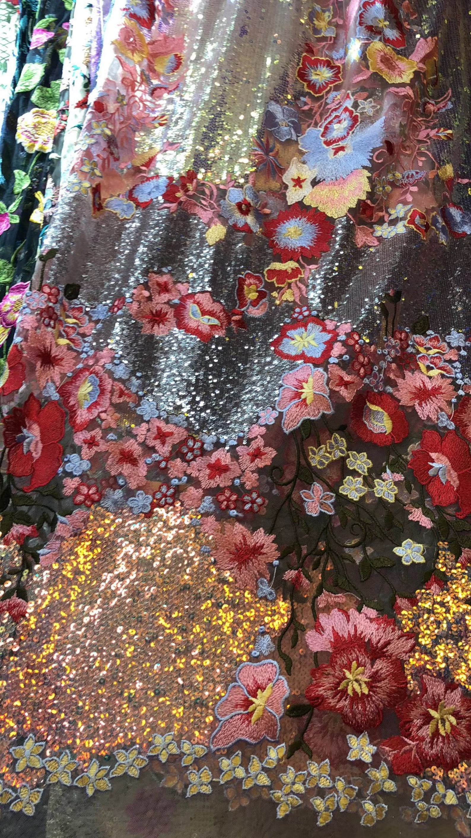 Luxury Fashion Colorful Sequins Design 3d Lace Fabric - Etsy