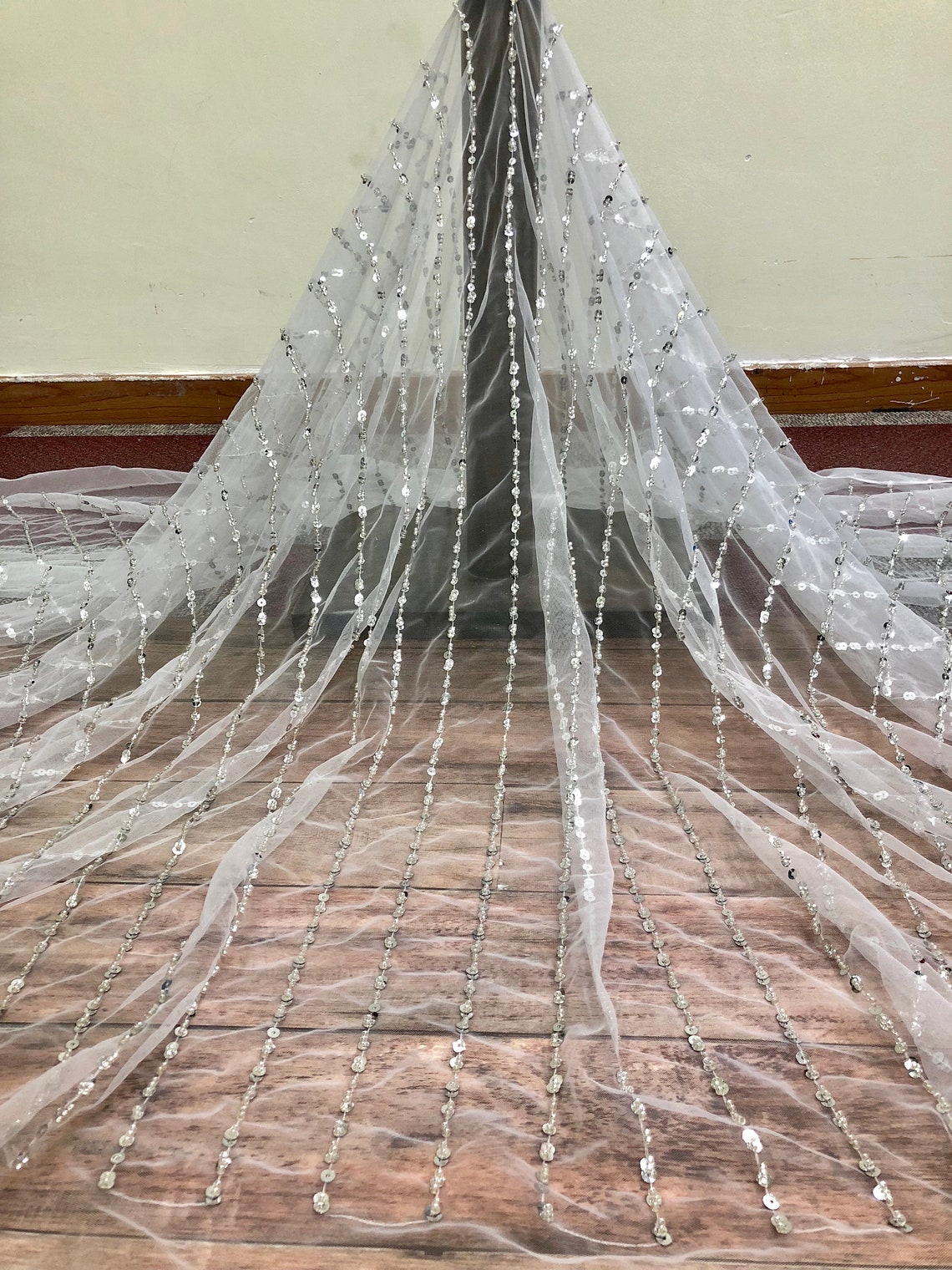 Luxury Vintage Beading Lace Fabric Shining Sequins Beading - Etsy