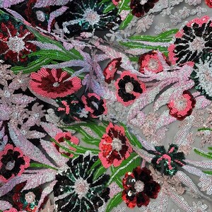 Unique Lace Fabric ,sequins Lace Fabric , Multicolor Flower 3D Wedding ...