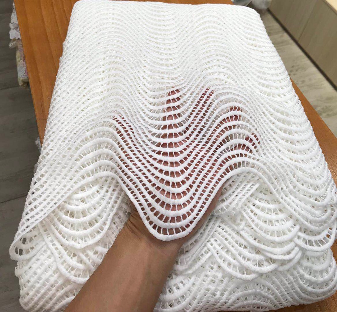 White Cord Lace Fabric: High-end Guipure Lace for Party Dress - Etsy