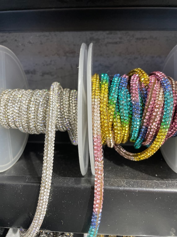 Colorful Rhinestone String / DIY Trim for Decoration / Crystal - Etsy