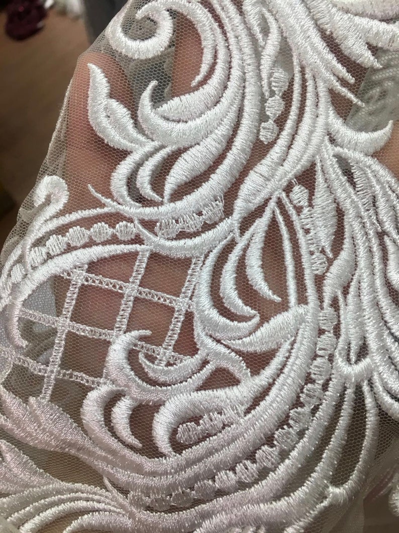 White wedding lace fabric fashion lace fabric wedding dress | Etsy