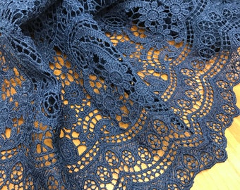Navy Lace Fabric - Etsy