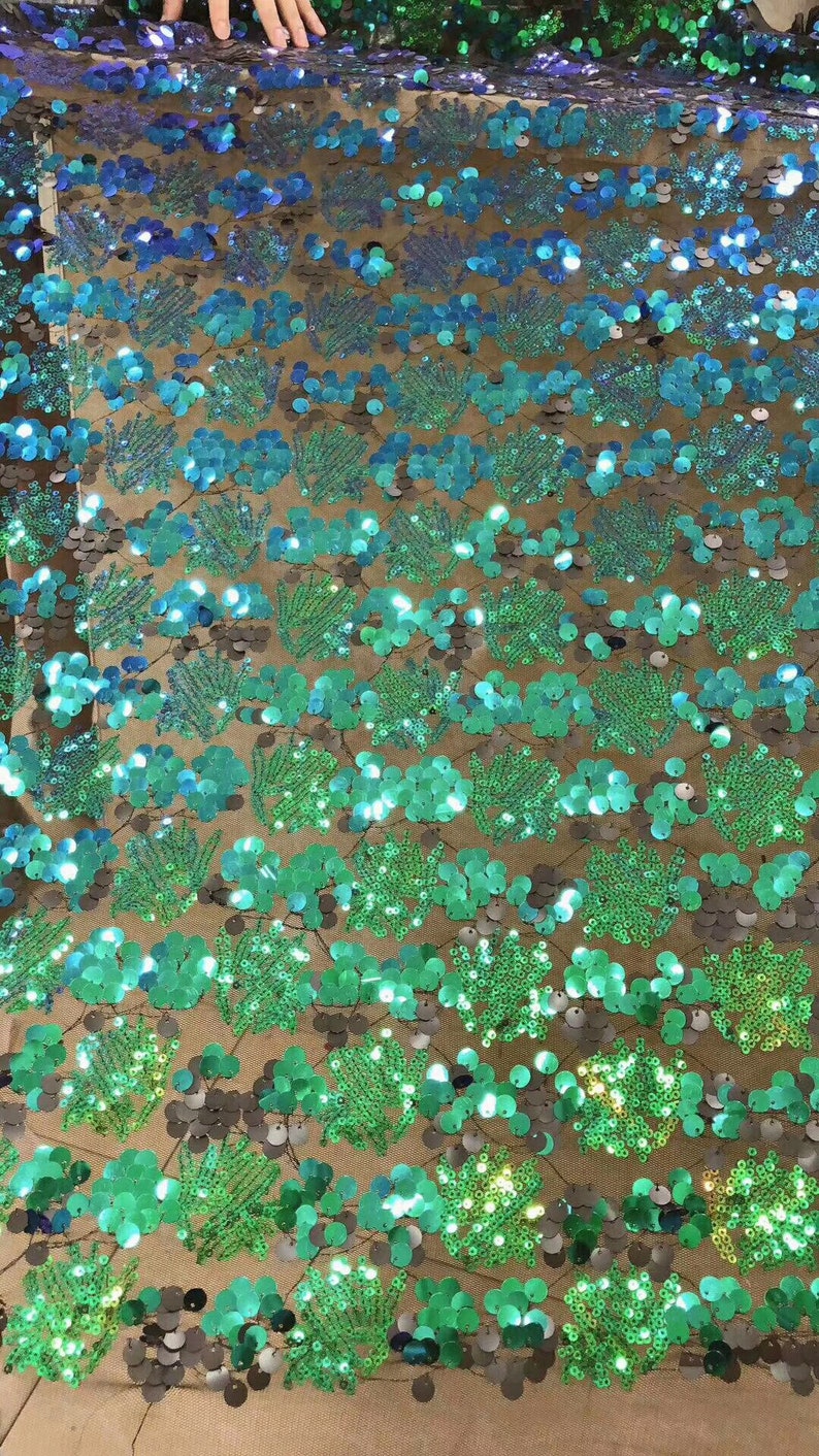 Fashion Full Sequins Lace Fabric Big Sequins and Small - Etsy