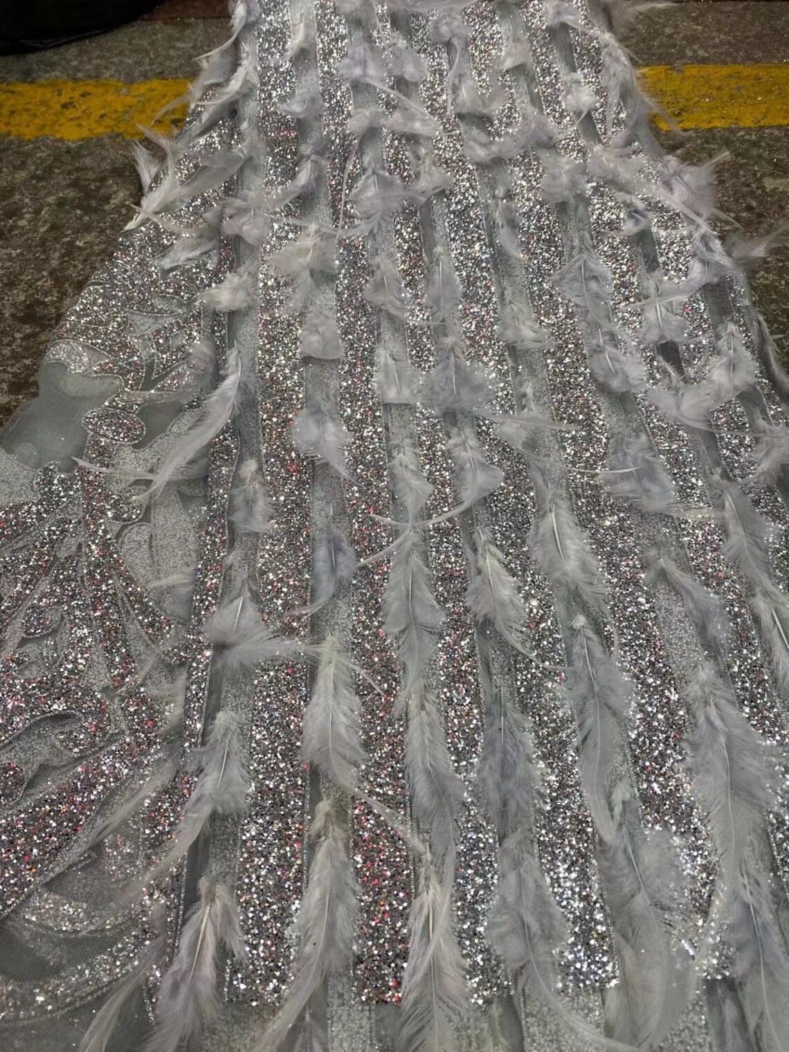 5 Yards New Fashion Feathers Lace Fabric 6 Color Shinning - Etsy