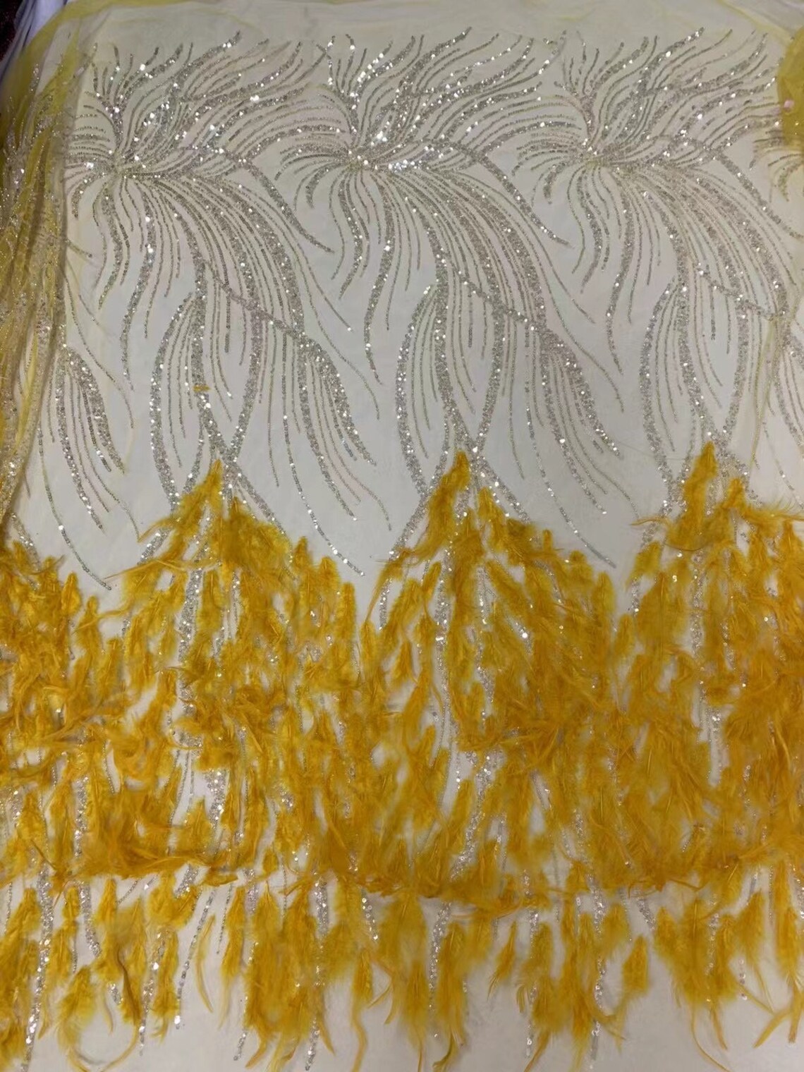 Luxury Fashion Colorful Sequins Design Beaded Lace Fabric | Etsy