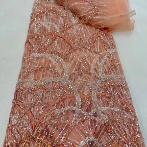 Unique Shinning Beads Lace Fabric , Sequins Lace Fabric , Multicolor ...