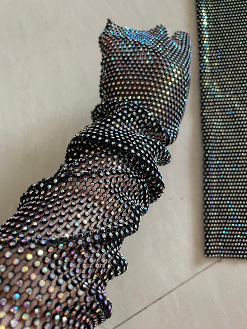 Fashion Shinning Fish Net Rhinestone Sleeve and Mask Set - Etsy