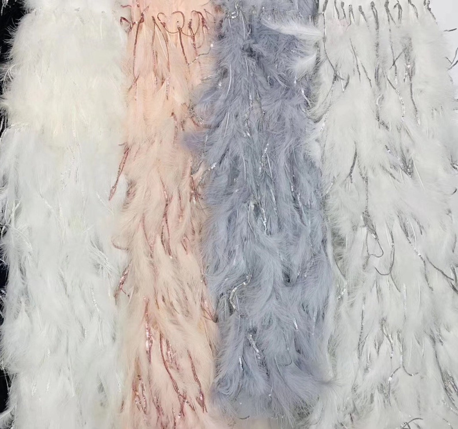 Luxury Elegant Feathers Lace Fabric Fashion Show Lace Fabric | Etsy