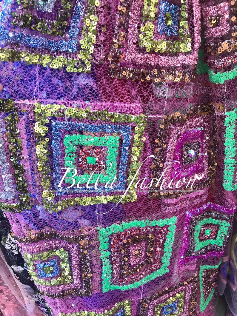 Newest Fashion Colorful Sequins Design 3d Lace Fabric - Etsy