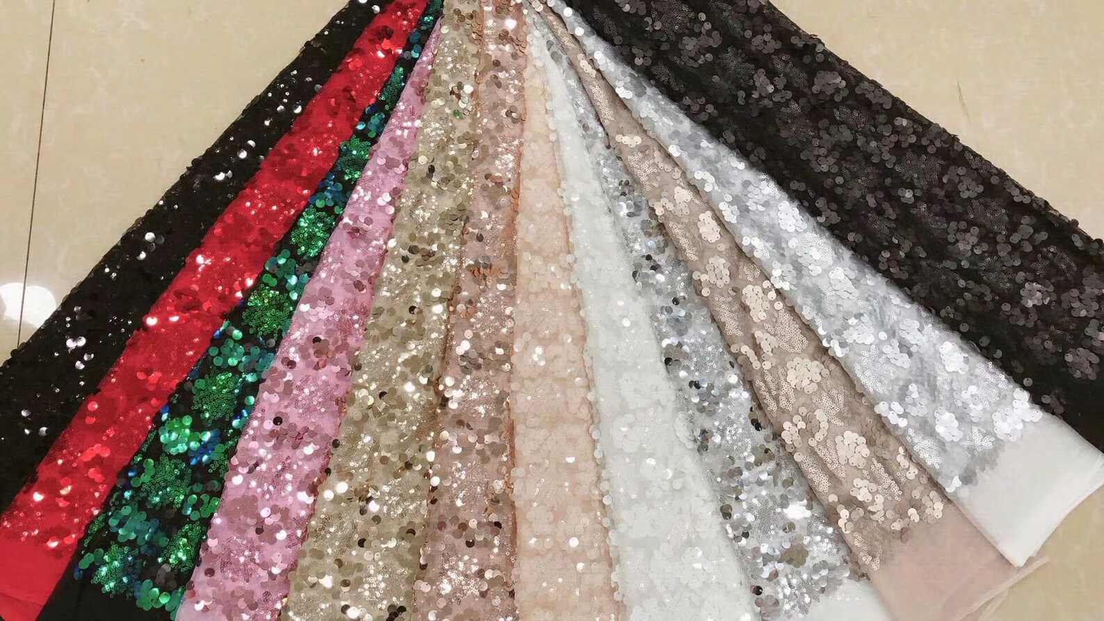 Fashion Full Sequins Lace Fabric Big Sequins and Small - Etsy