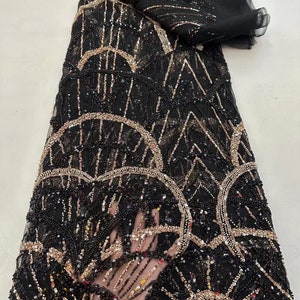 Unique Shinning Beads Lace Fabric , Sequins Lace Fabric , Multicolor ...
