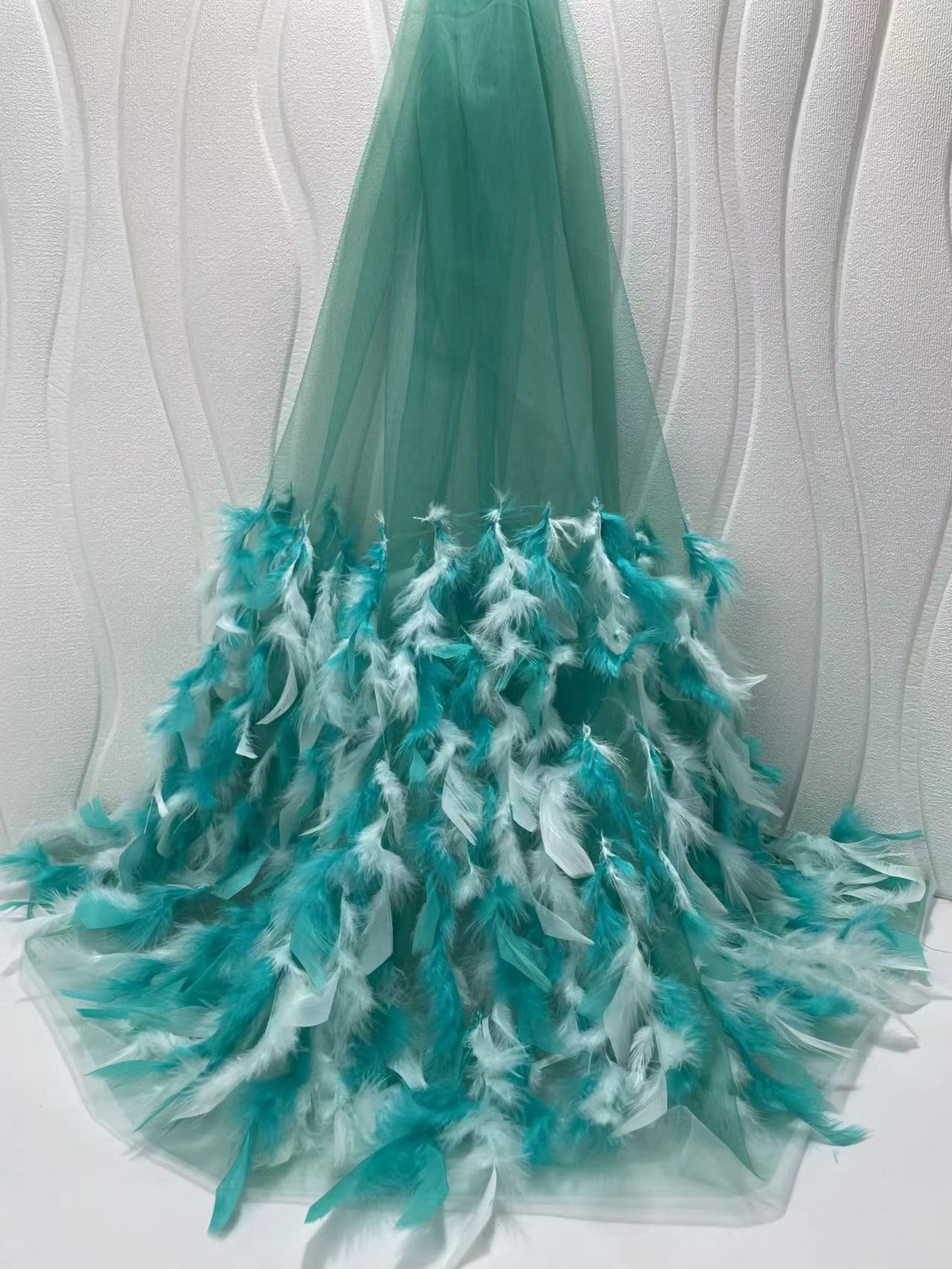 Fashion Lace Fabric With Feathers Multicolor Feather Fabric - Etsy