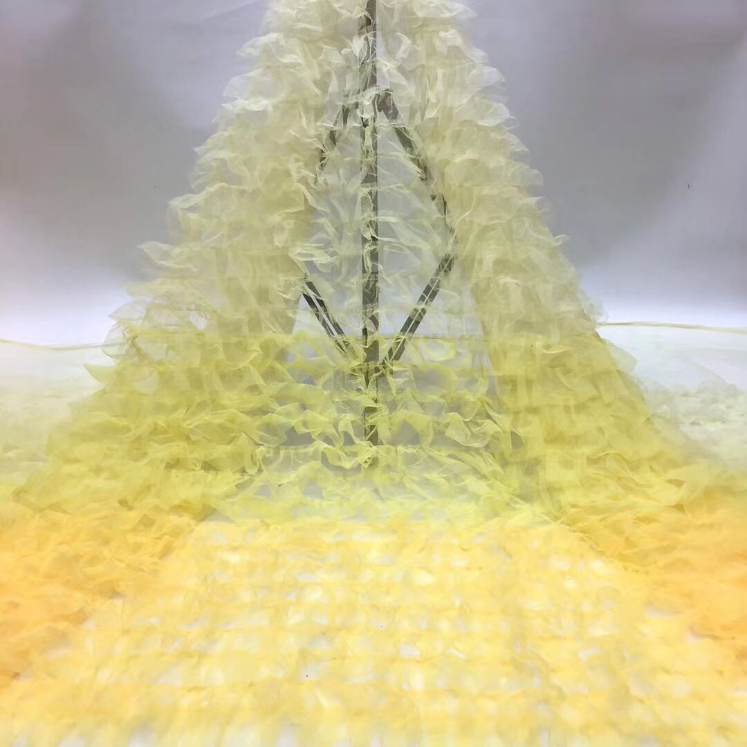 9 Color Fashion Show Lace Fabric , 3D Gradient Color Lace Fabric ...