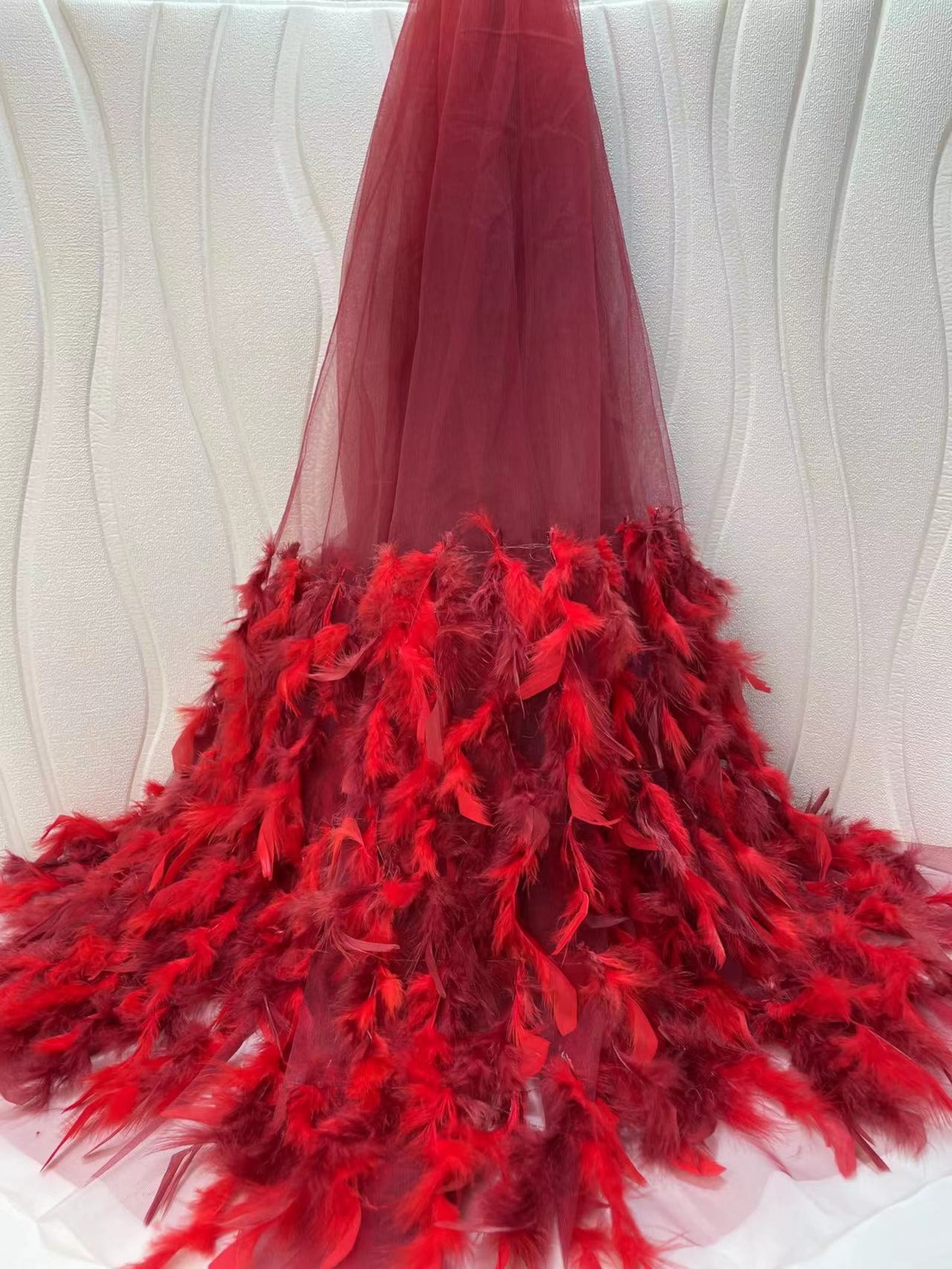 Fashion Lace Fabric With Feathers Multicolor Feather Fabric - Etsy