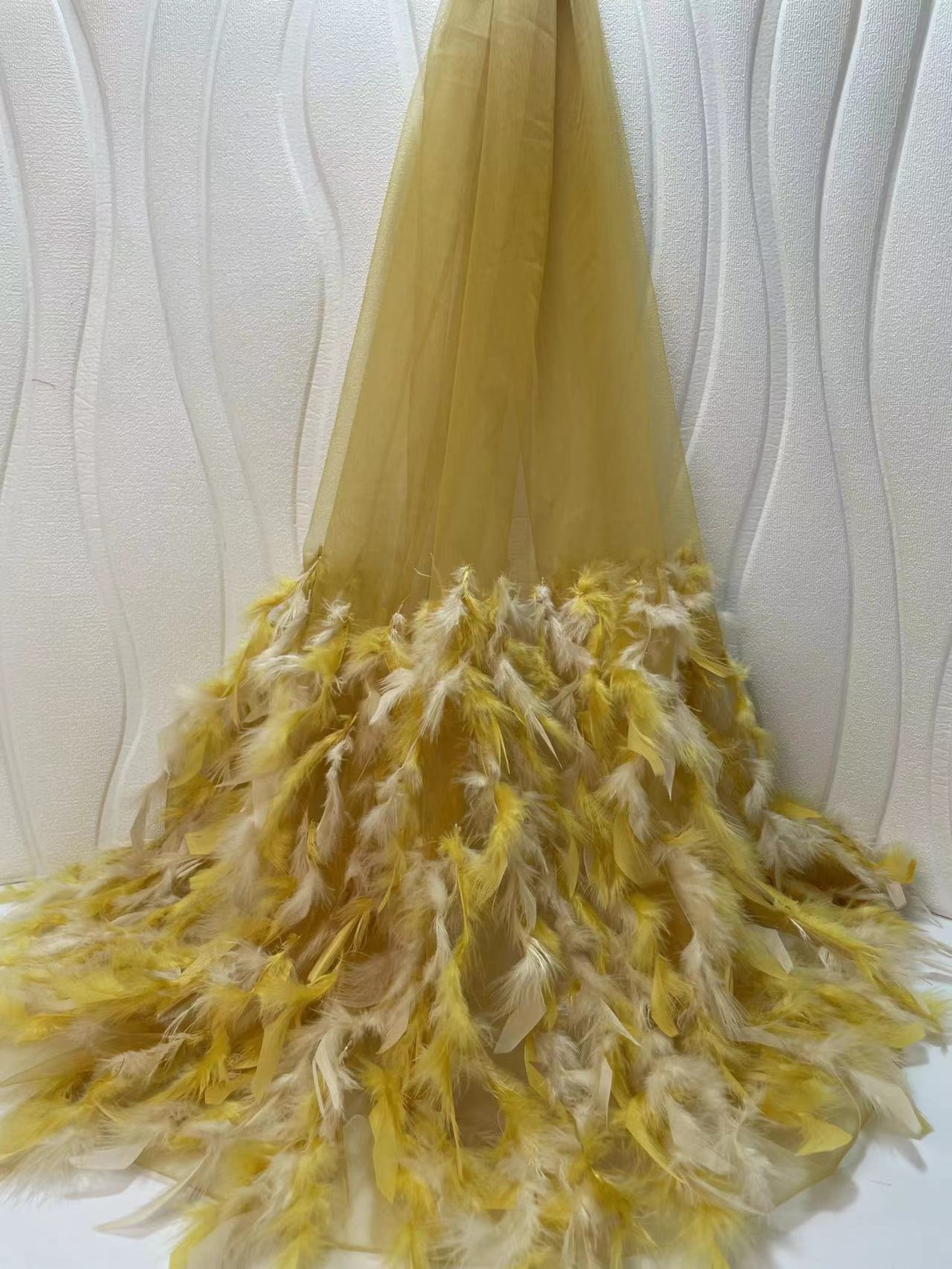 Fashion Lace Fabric With Feathers Multicolor Feather Fabric - Etsy