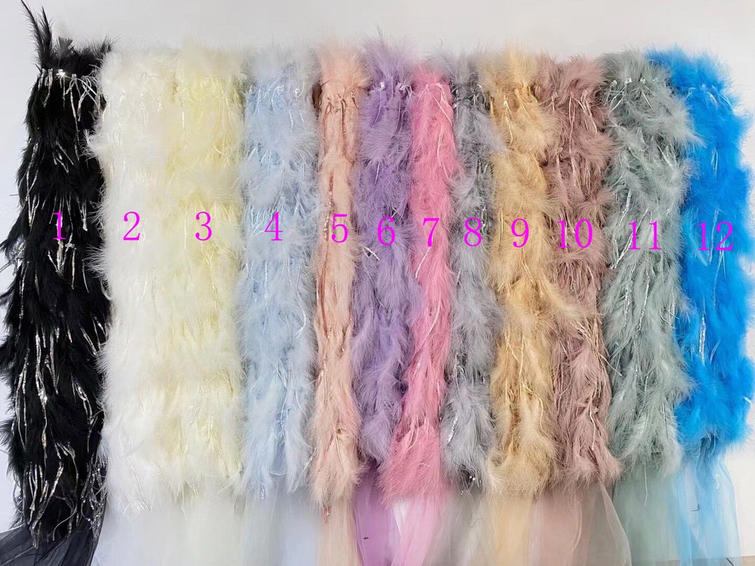 Luxury Elegant Feathers Lace Fabric , Fashion Show Lace Fabric ...