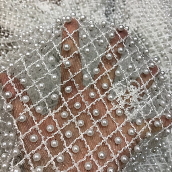 Beaded Lace Fabric - Etsy