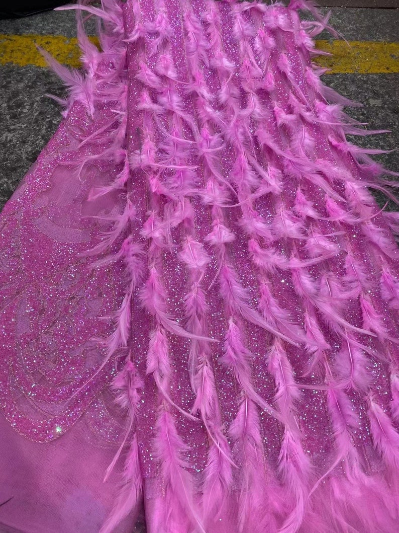 5 Yards New Fashion Feathers Lace Fabric 6 Color Shinning - Etsy