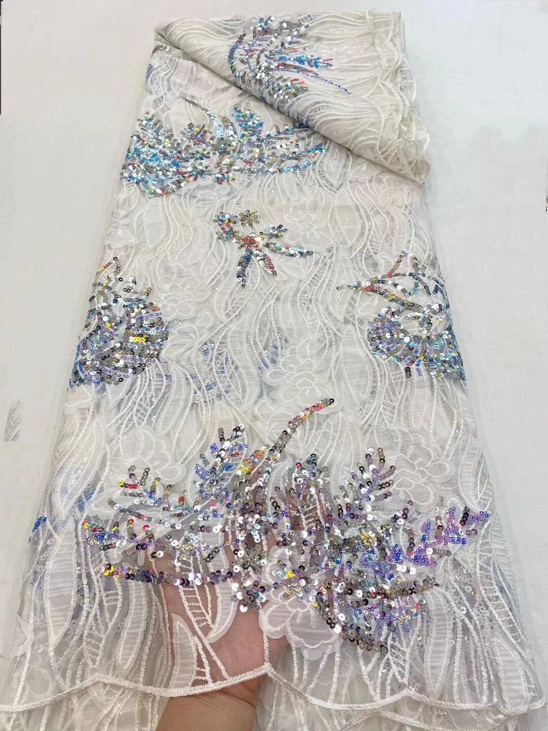 New arrival fashion sequins lace fabric wedding lace | Etsy