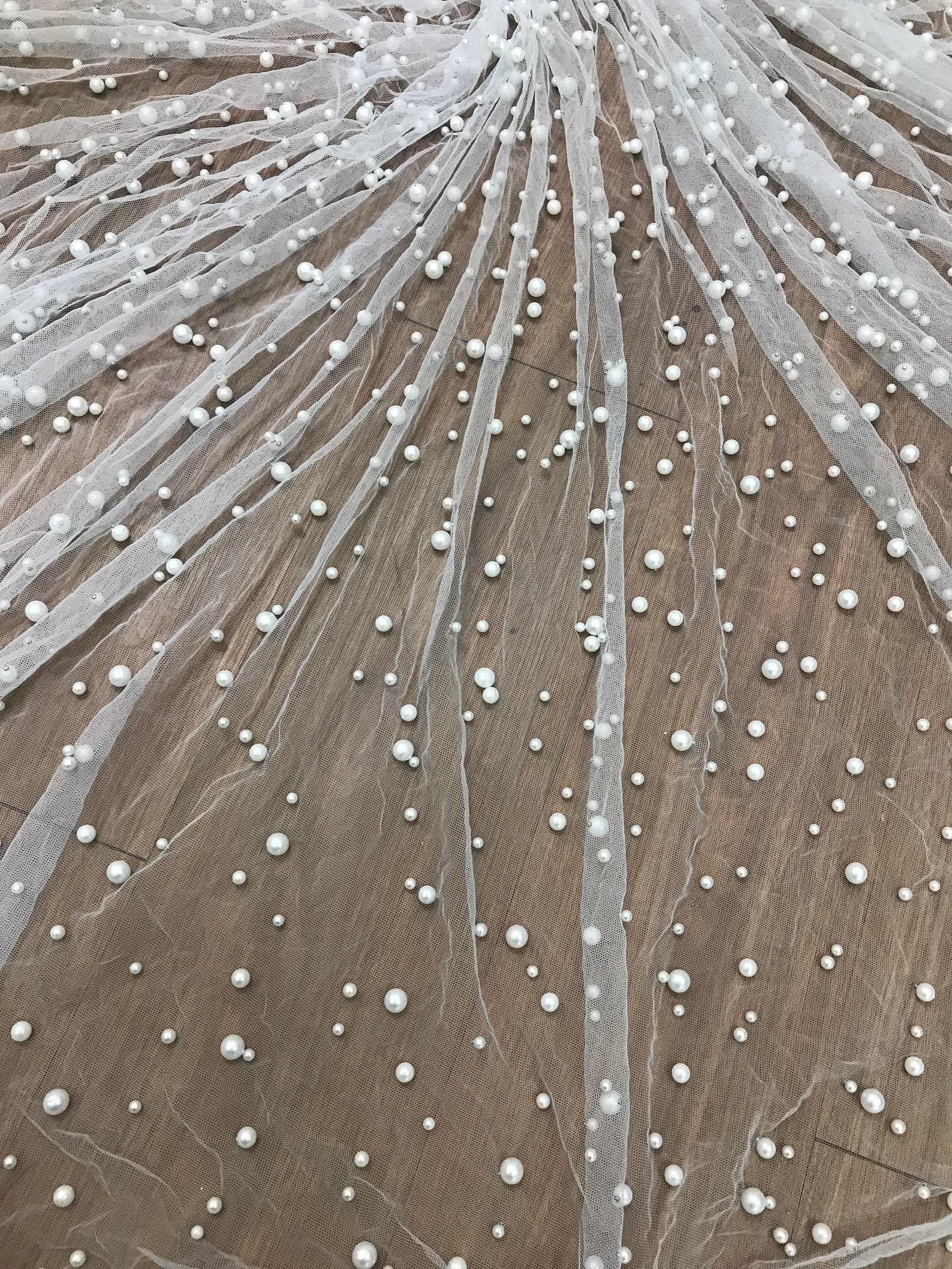 White Tulle Lace With Pearls French Tulle Lace White Lace - Etsy