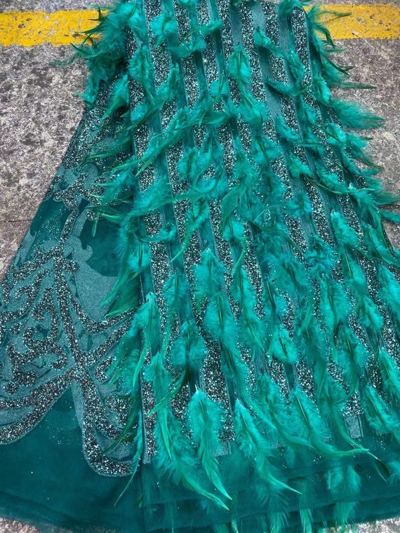 5 Yards New Fashion Feathers Lace Fabric 6 Color Shinning - Etsy