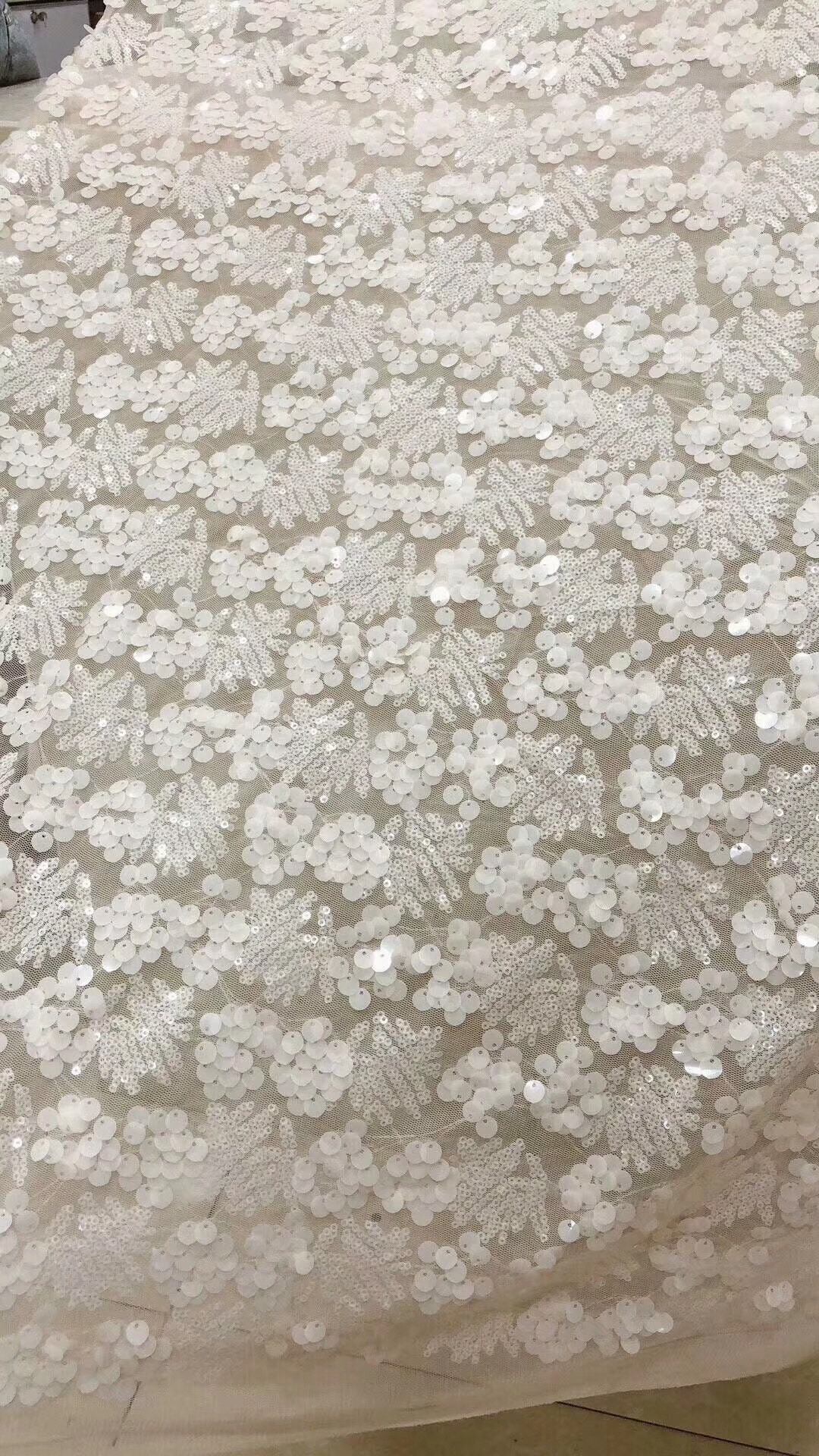 Fashion Full Sequins Lace Fabric Big Sequins and Small - Etsy