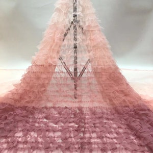 9 Color Fashion Show Lace Fabric , 3D Gradient Color Lace Fabric ...