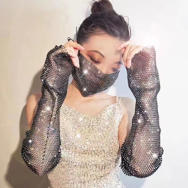 Rhinestone Mesh - Etsy