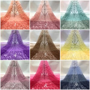 9 Color Fashion Show Lace Fabric , 3D Gradient Color Lace Fabric ...