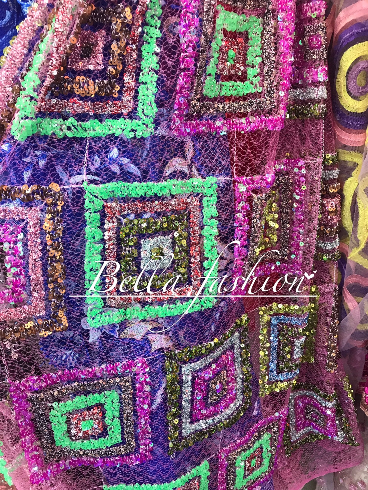 Newest Fashion Colorful Sequins Design 3d Lace Fabric - Etsy