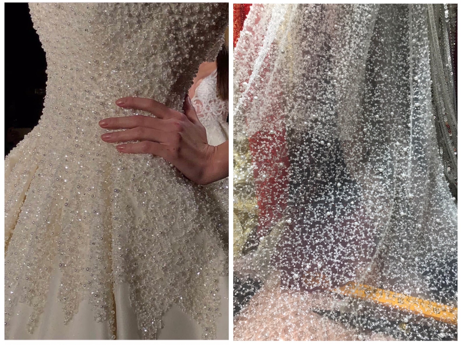 Beaded French Net Lace handwork Lace Fabric embroidery Lace | Etsy