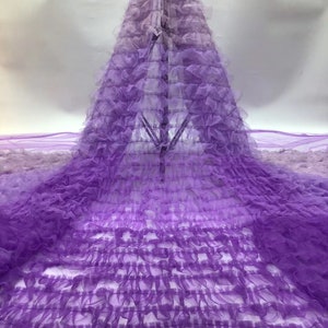 9 Color Fashion Show Lace Fabric , 3D Gradient Color Lace Fabric ...