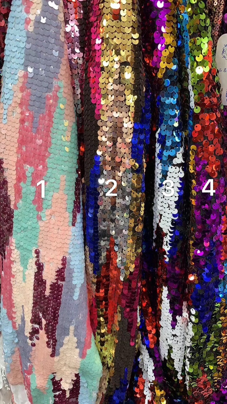 Fashion Full Sequins Lace Fabric Quality Multicolor Sequins - Etsy