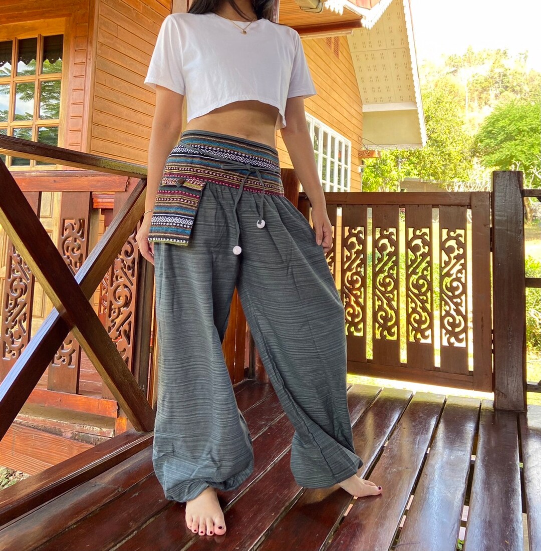 Native Pants, Jogger Pants, Straight Legs, Cotton, Decorated With Naga ...