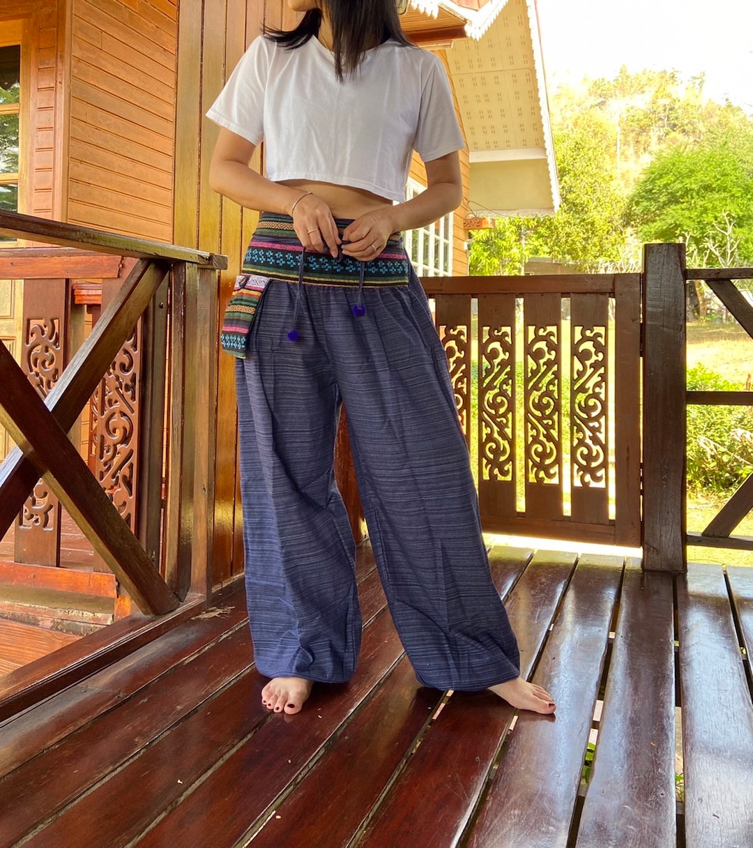 Native Pants, Jogger Pants, Straight Legs, Cotton, Decorated With Naga ...