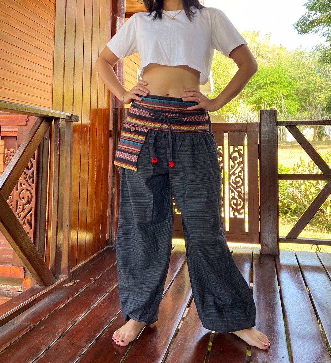 Native Pants Jogger Pants Straight Legs Cotton Decorated - Etsy