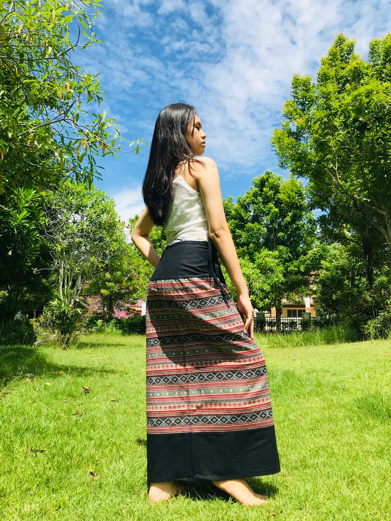 Long Wrap Skirt Skirt Thai Batik Sarong Long Comfortable - Etsy
