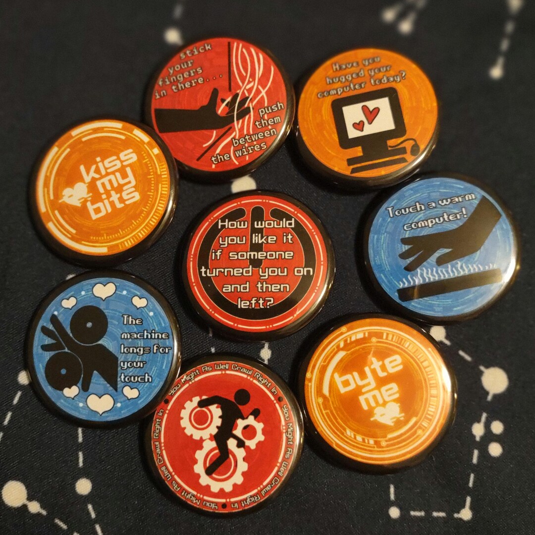 Technophile Buttons || Set 3 || Robotf*cker || Robosexual || Caution ...