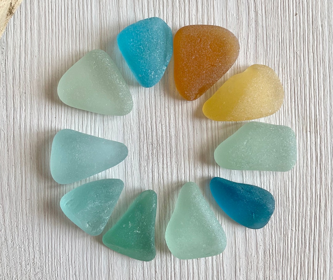 10 Genuine Sea Glass Italian Sea Glass Decore Coastal Style Jewels SG04 ...
