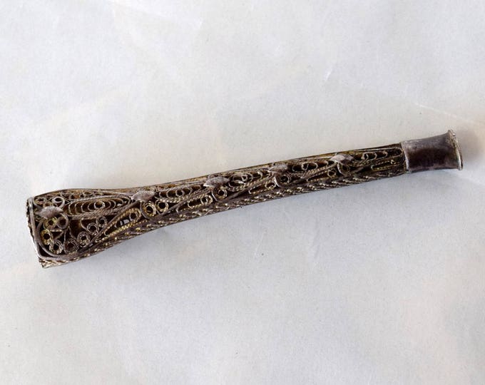 Cigarette Holder Vintage Filigree Silver Pipe Sterling - Etsy