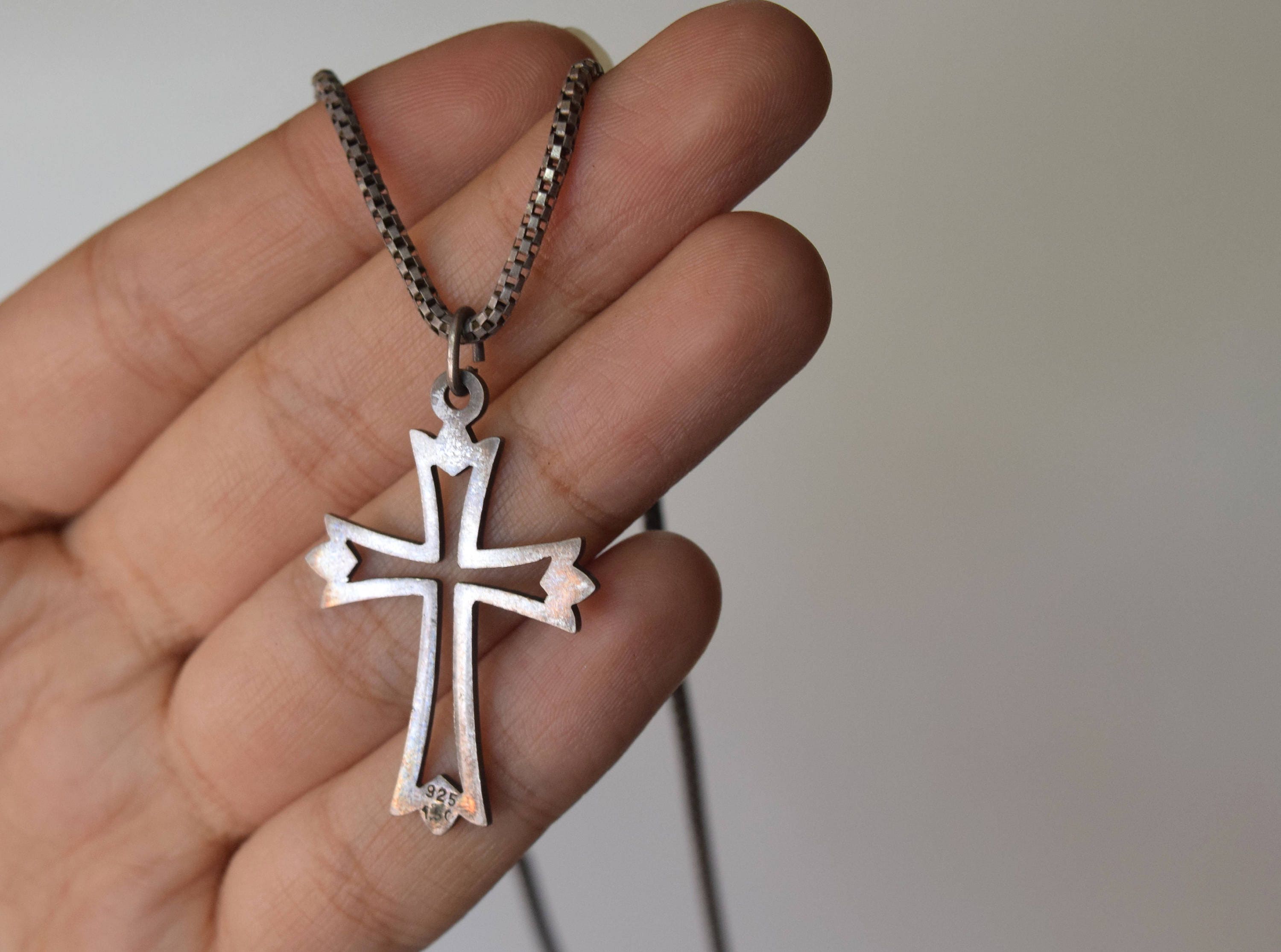 Vintage Silver Cross Woman Silver Cross Sterling Silver | Etsy