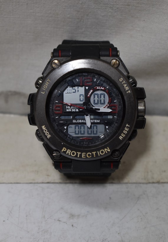 Vintage Huiying WR 30 Bar Watch Global System HY-6620… - Gem