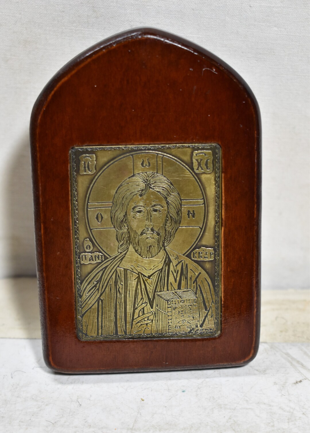 Vintage Collectible Christian Orthodox Religious Table Desk Wooden Icon ...