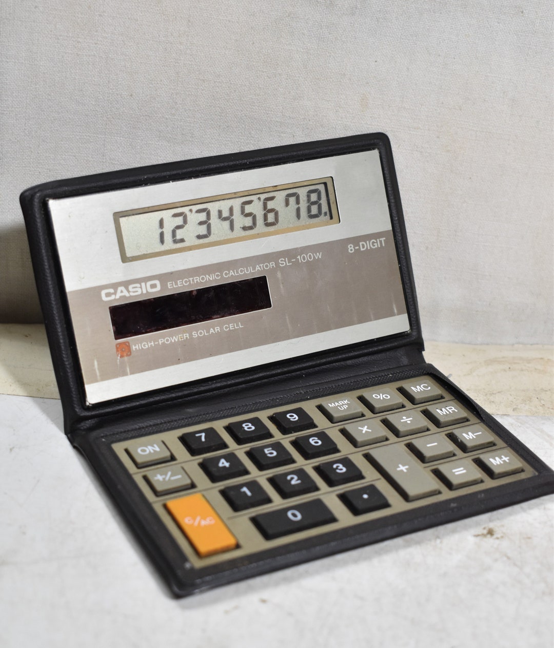 Vintage Casio Calculator SL-100 8-digit High Power Solar Cell Made in ...