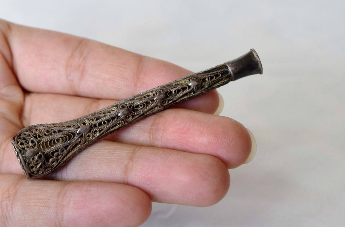 Cigarette Holder Vintage Filigree Silver Pipe Sterling | Etsy
