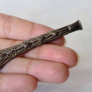Cigarette holder Vintage Filigree silver pipe Sterling | Etsy