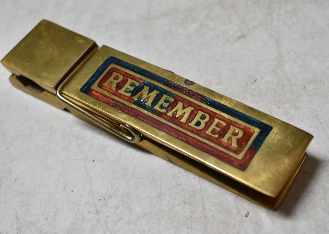 Vintage Collectible Bronze Home Decor Clip-engraved Remember,gift ...