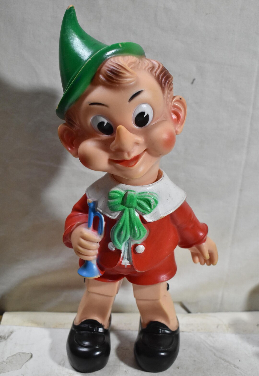 Vintage Pinocchio Squeak Toy,disney Ledra Plastic Elephant Logo ...